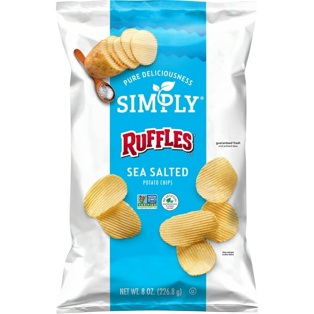 Ruffles Simply 1PACK,Sea Salted Potato Snack Chips - Walmart.com