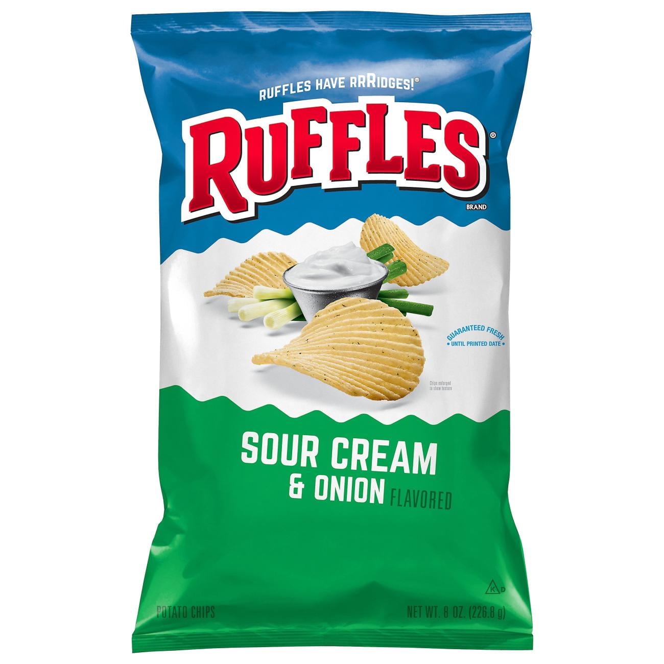 Ruffles Potato Chips Sour Cream & Onion Bag, 8 Oz - Walmart.com
