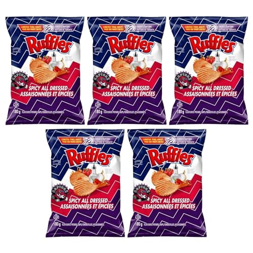 Ruffles Spicy All Dressed Flavoured Potato Chips, 180g/6.3oz (Pack of 5 ...