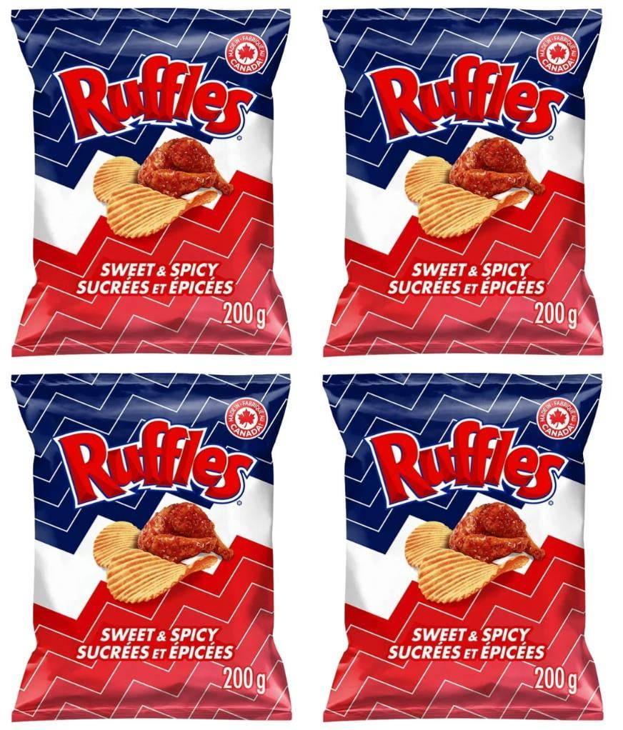 Ruffles Sweet & Spicy Flavoured Potato Chips, 200g (4 Pack) - Walmart.com