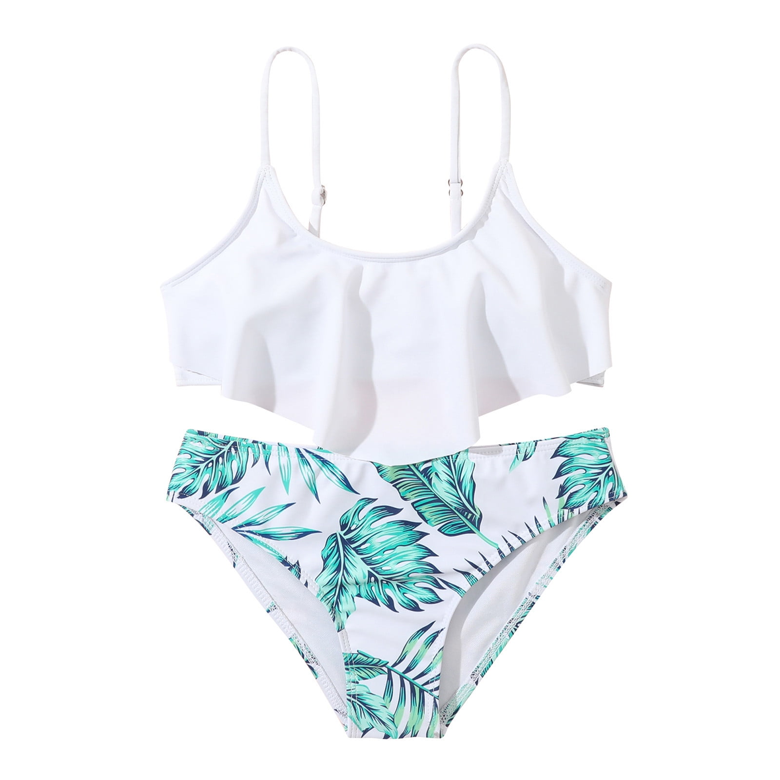 Ruffles Two Piece Swimwear Outfits Hollow Bikini Summer Kids Swimsuit ...