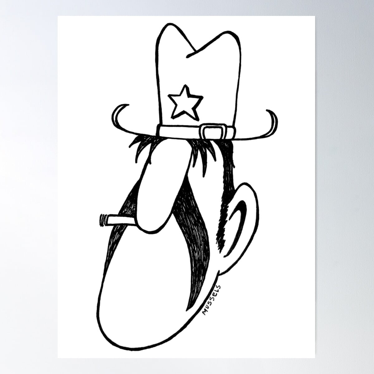 Rufus Cowboy Cartoon - Howdy Poster Wall Art, Modern Wall Decor For ...