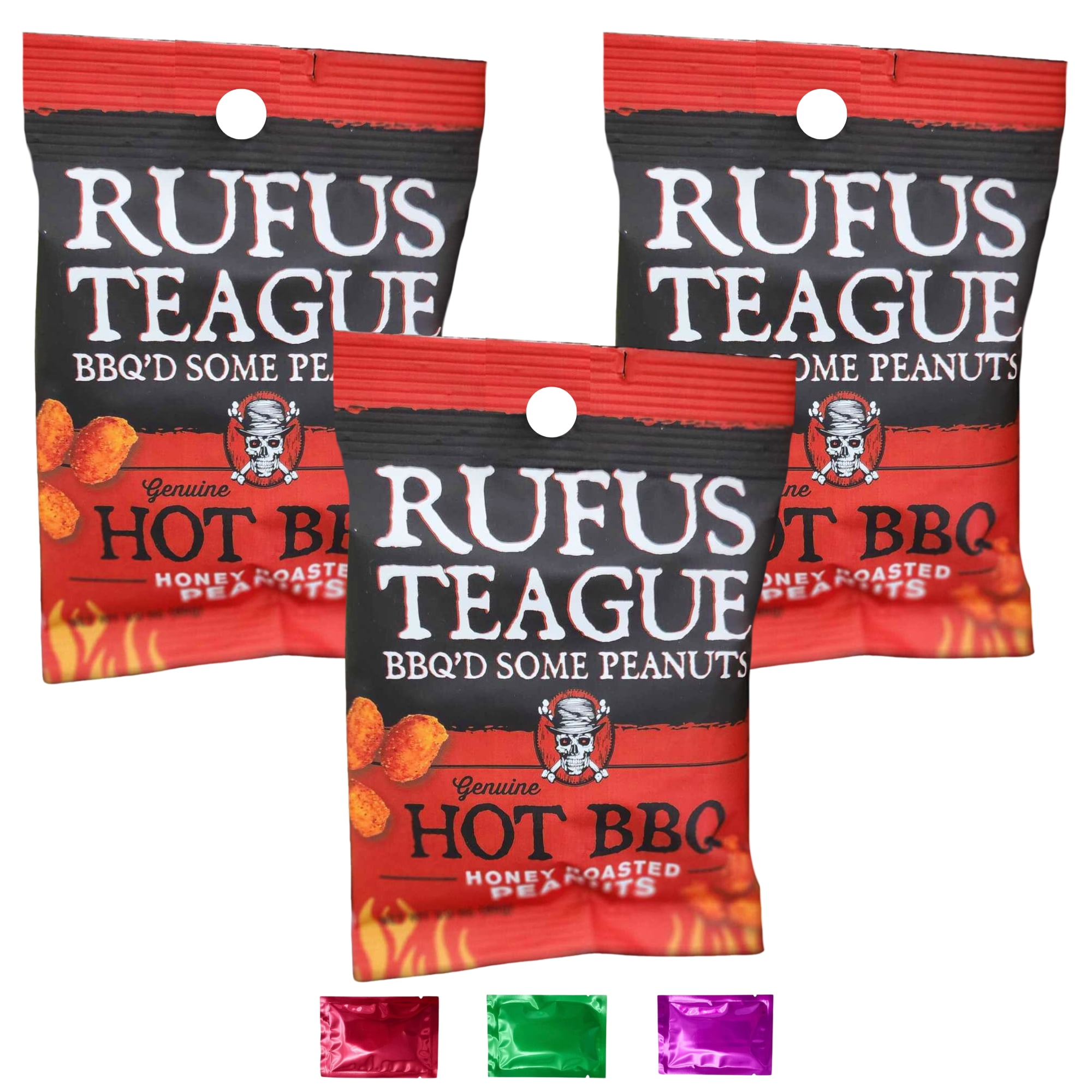 Rufus Teague Hot BBQ Honey Roasted Peanuts, Spicy Coated Peanuts Snacks Movie Night Picnic Lunch ...