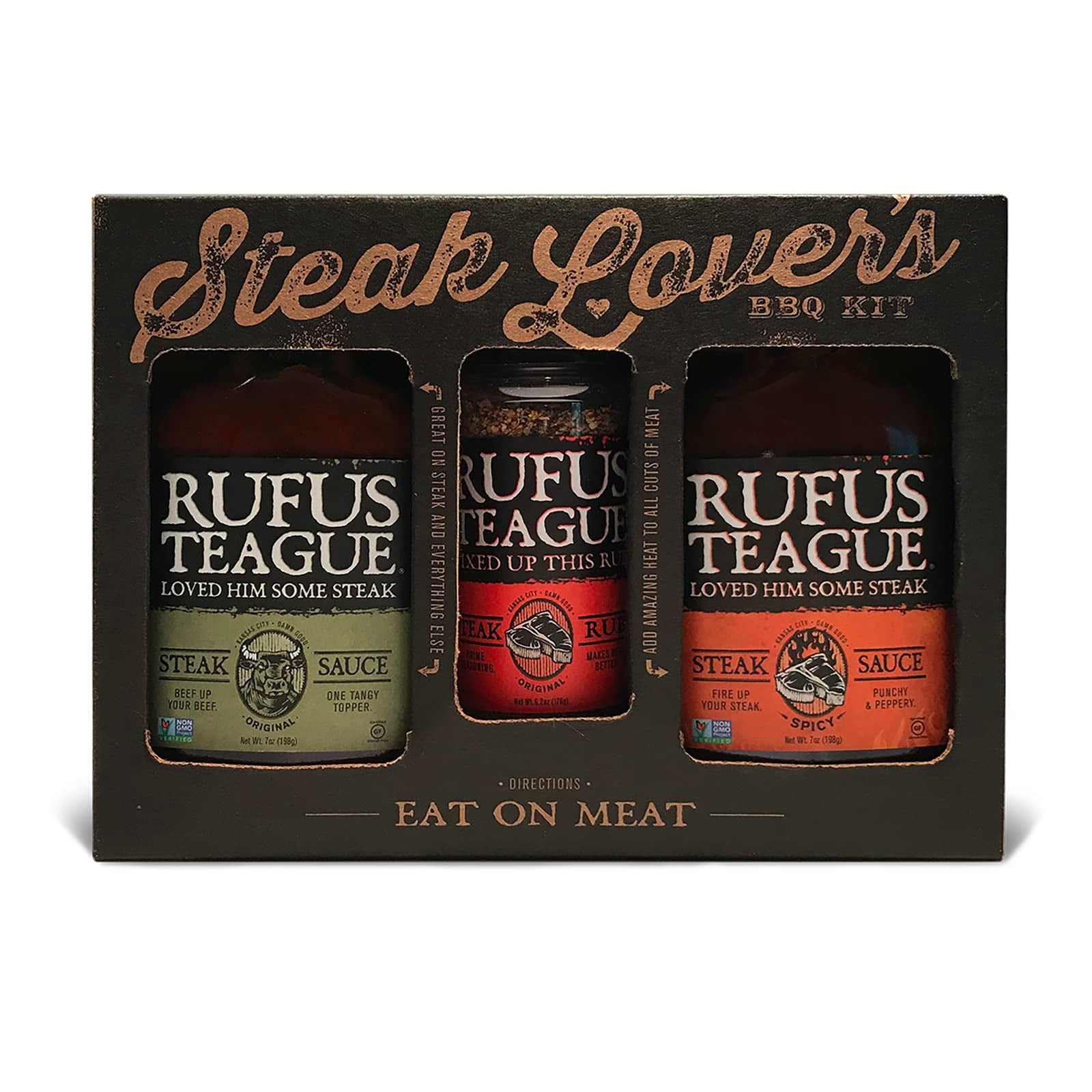 Rufus Teague - Steak IRF13 Lover's Kit 2 Premium Steak Sauces & 1 Dry Rub - Walmart.com
