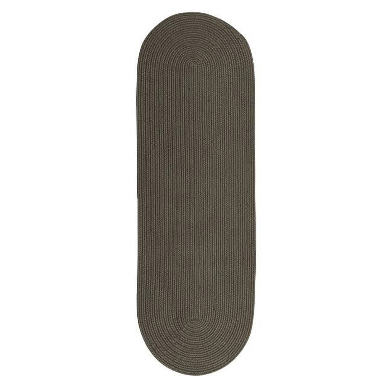 Rug 2 ft. 4 in. x 12 ft. Reversible Flat-Braid Oval Braided Runner Grey ...