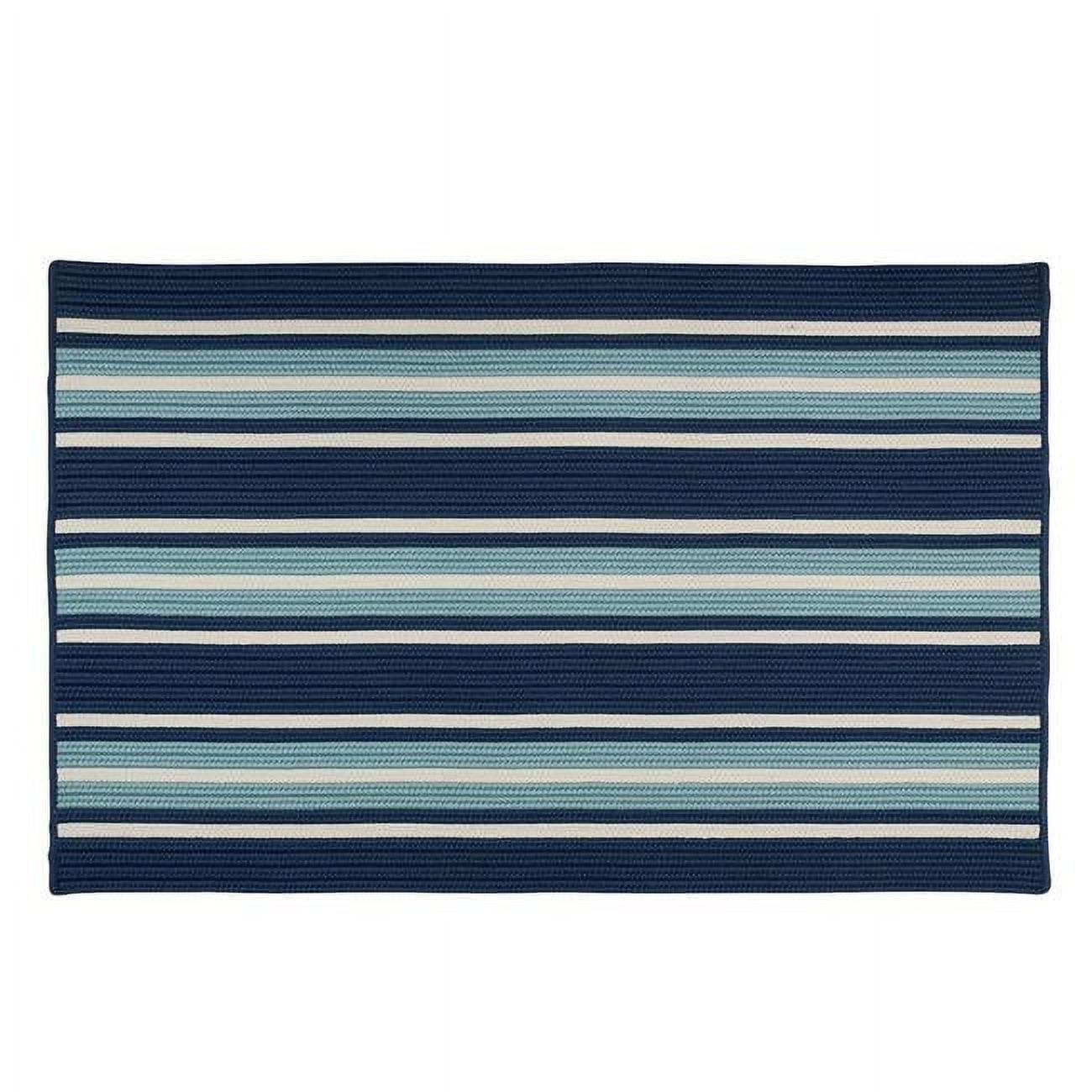 Rug 9 x 12 ft. Mesa Stripe Braided Rug Shoreline Blue - Walmart.com