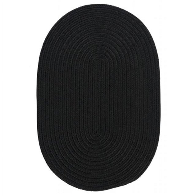 Rug Boca Raton Black 6 ft. Round Braided Rug - Outdoor Polypropylene ...