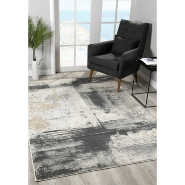Rug Branch Contemporary Mid-Century Modern Rust Grey Indoor Area Rug ...