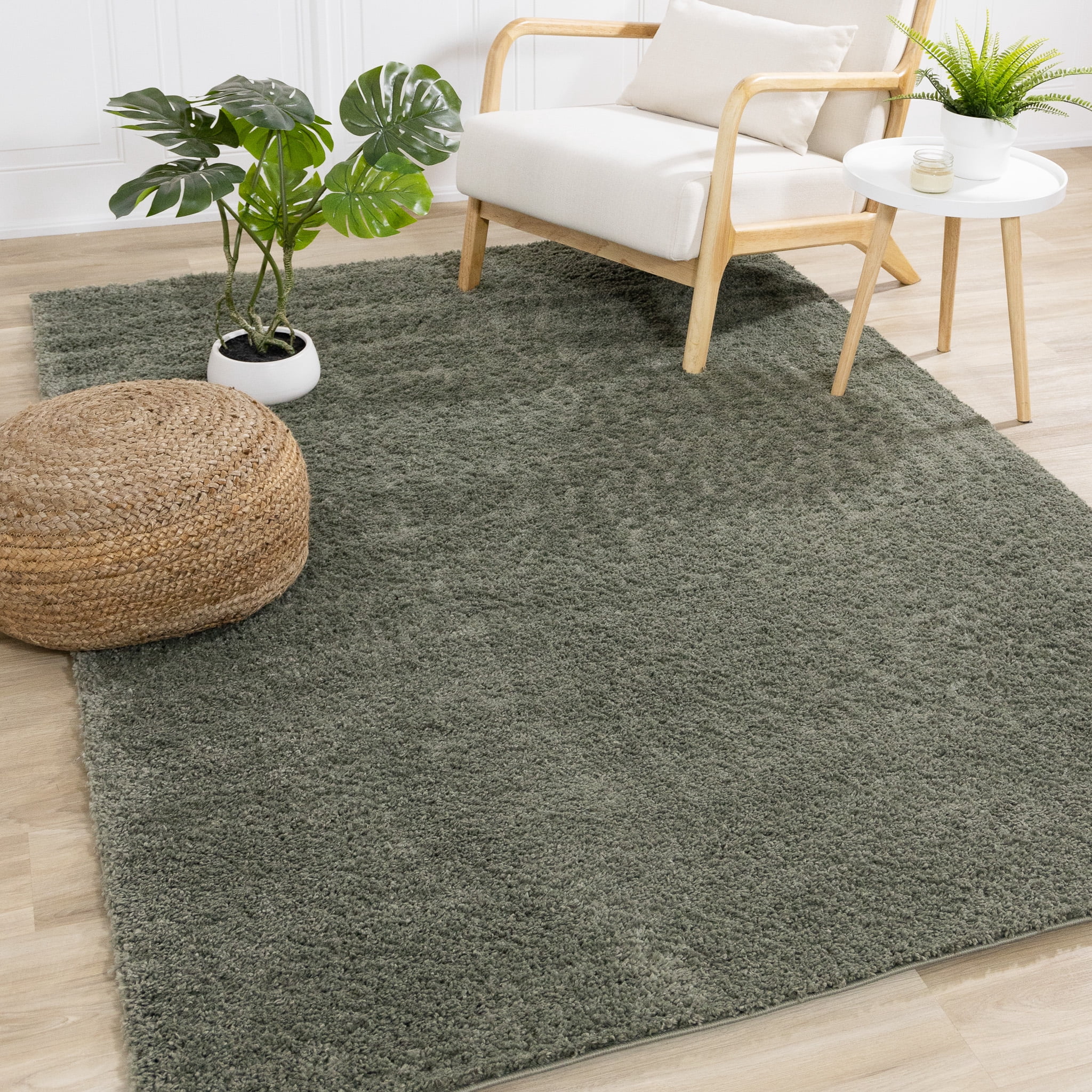 Rug Branch Modern Tonal/Solid Green Indoor Area Rug - 4' x 6' - Walmart.com