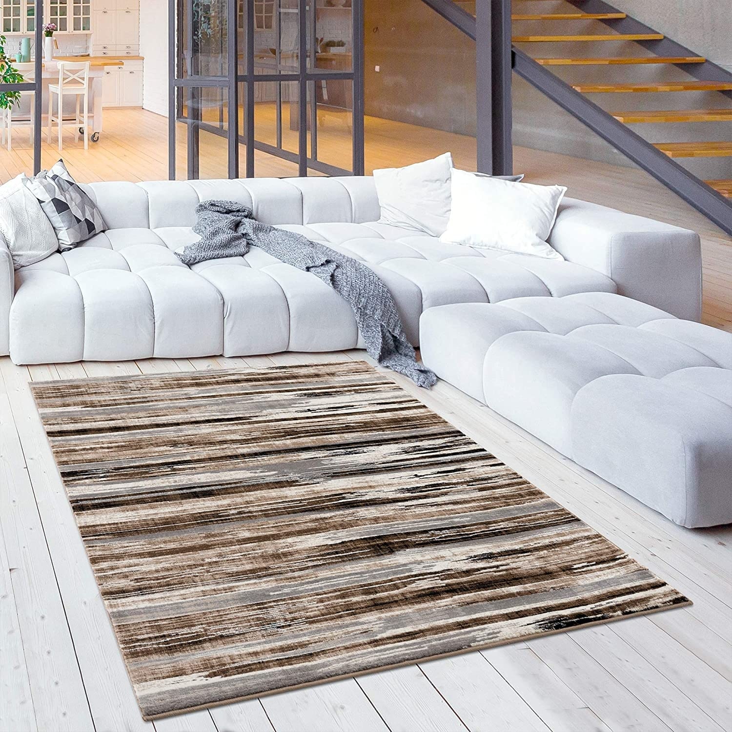 Rug Branch Montage Modern Abstract Area Rug and Runner, Beige 2'3" x 13 ...