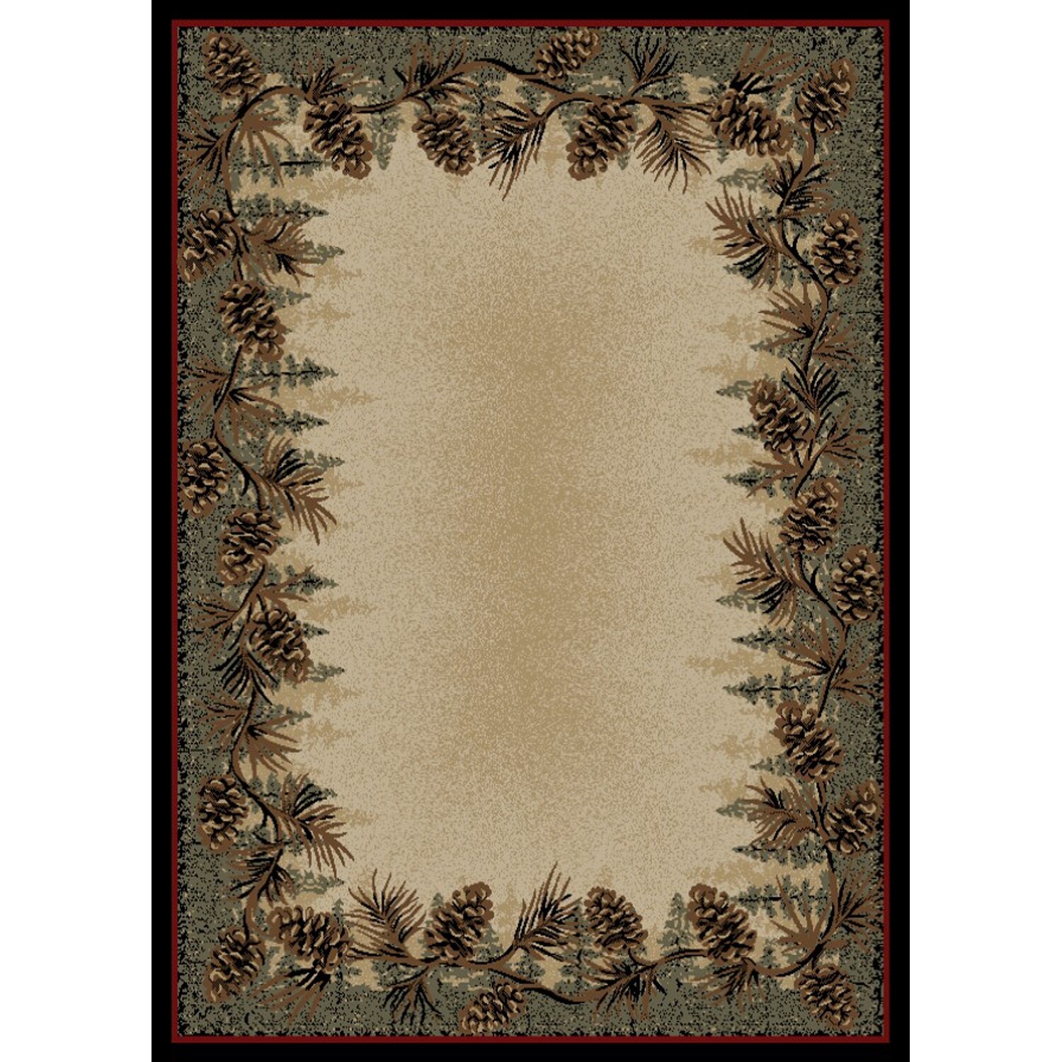 Rug Empire American Destination Mount Le Conte Pine Cone Lodge Rustic ...