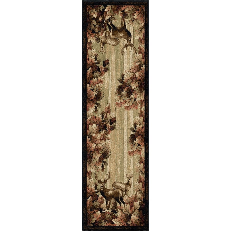 Rug Empire American Destination Whitetail Woods Deer Area Rug 2'3" x 7 ...