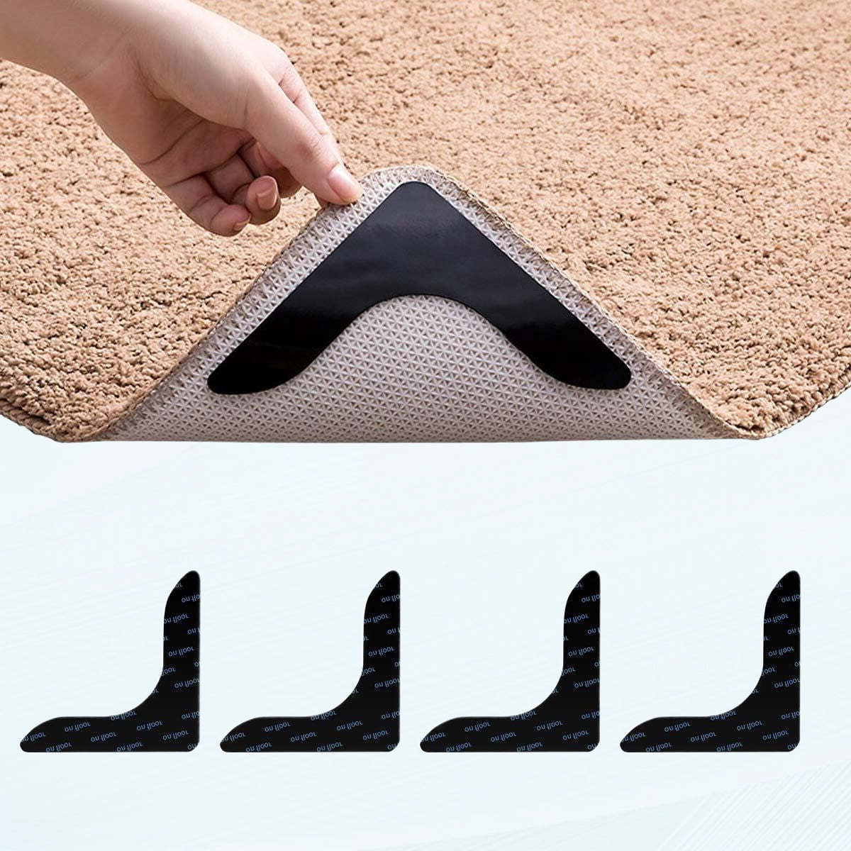 Rug Grippers, Never Curl Rug Grippers Reusable Non-Slip Rug Grippers ...