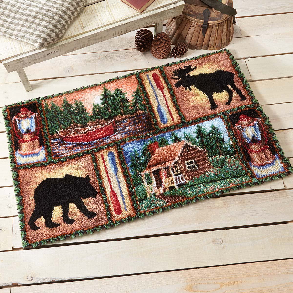 Rug Making Latch Hooking Kit，Christmas Cabin Fever Latch Hook Kit ...