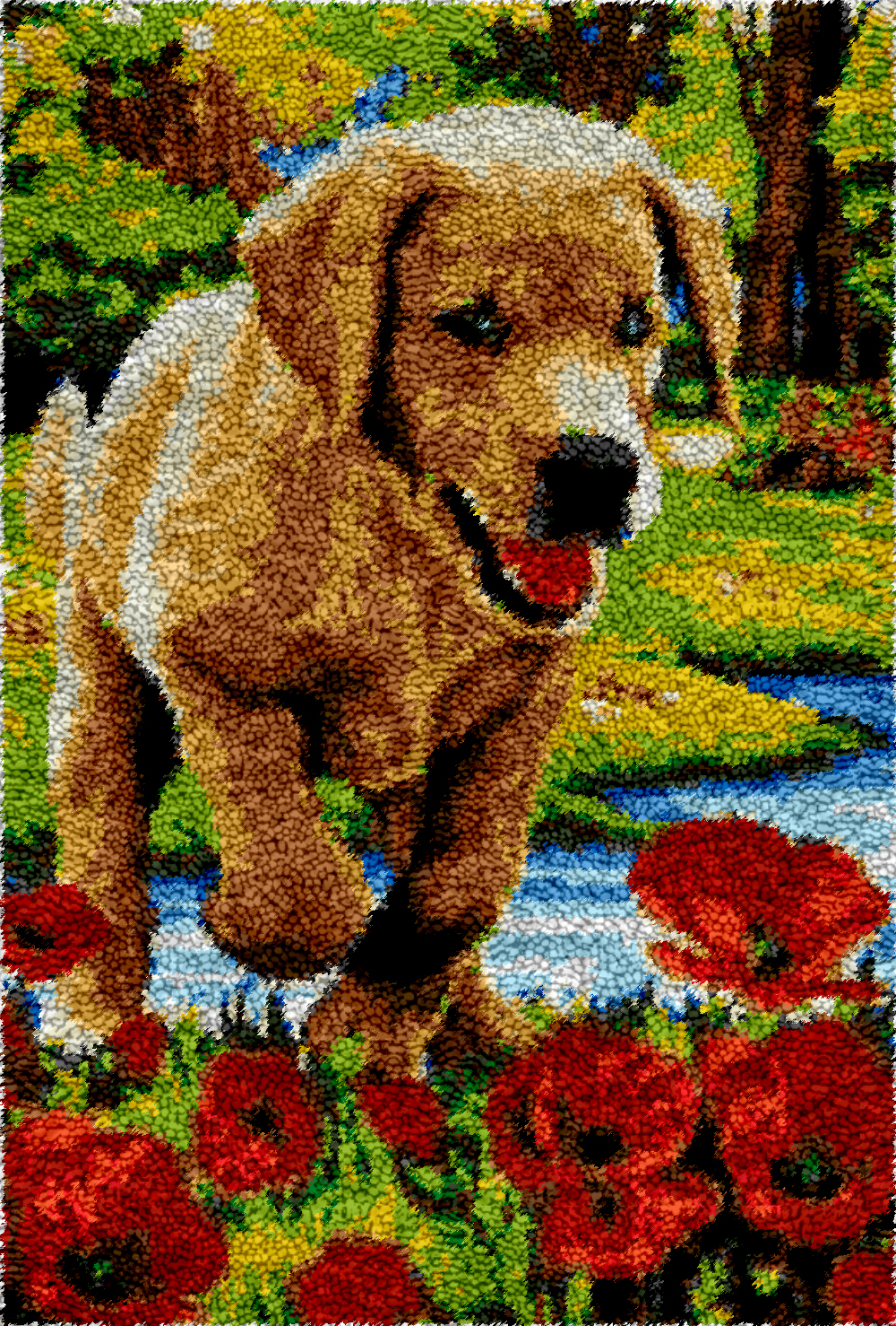 Rug Making Latch Hooking Kit | Dog Flowers - Walmart.com
