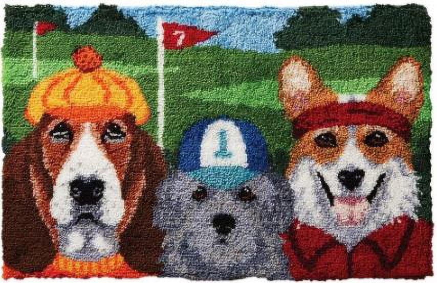 Rug Making Latch Hooking Kit | Dogs Playing Golf - Walmart.com