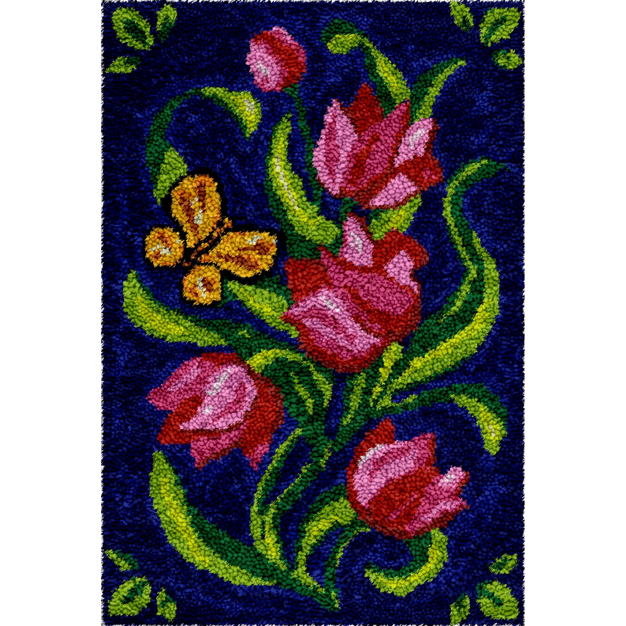 Rug Making Latch Hooking Kit，Flower Rug Making Latch Hooking Kit ...