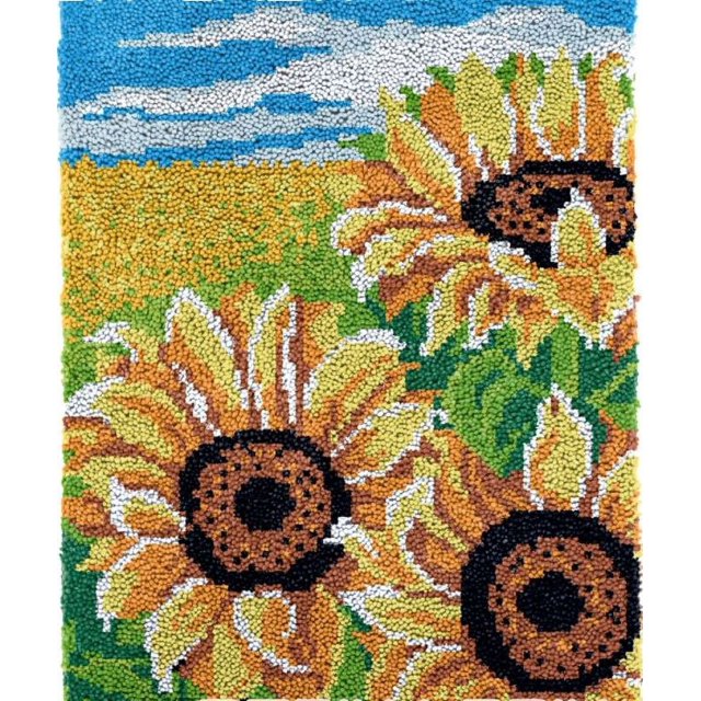 Rug Making Latch Hooking Kit | Gold Sunflower - Walmart.com