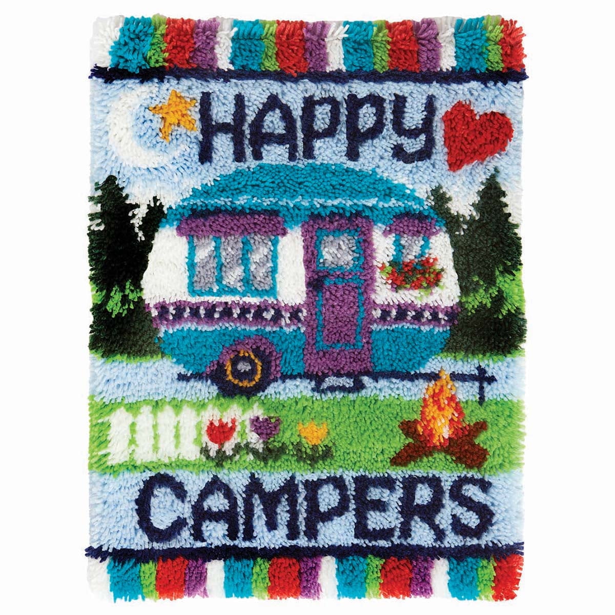 Rug Making Latch Hooking Kit，Happy Campers Latch Hook Kit ,Creative ...
