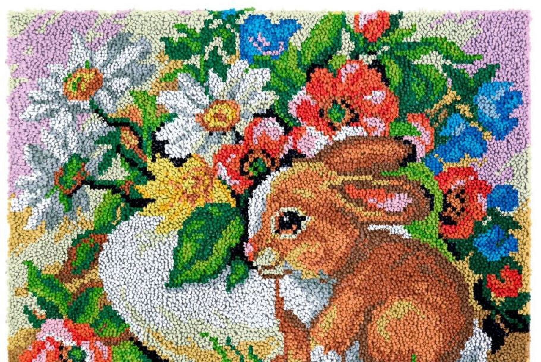 Walmart Rabbit Flowers Rug Making Latch Hooking Kit | 5 Sizes, Easy to ...