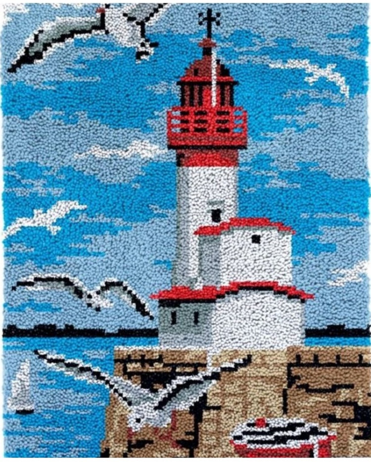 Rug Making Latch Hooking Kit | Seaside Lighthouse (4 sizes available ...