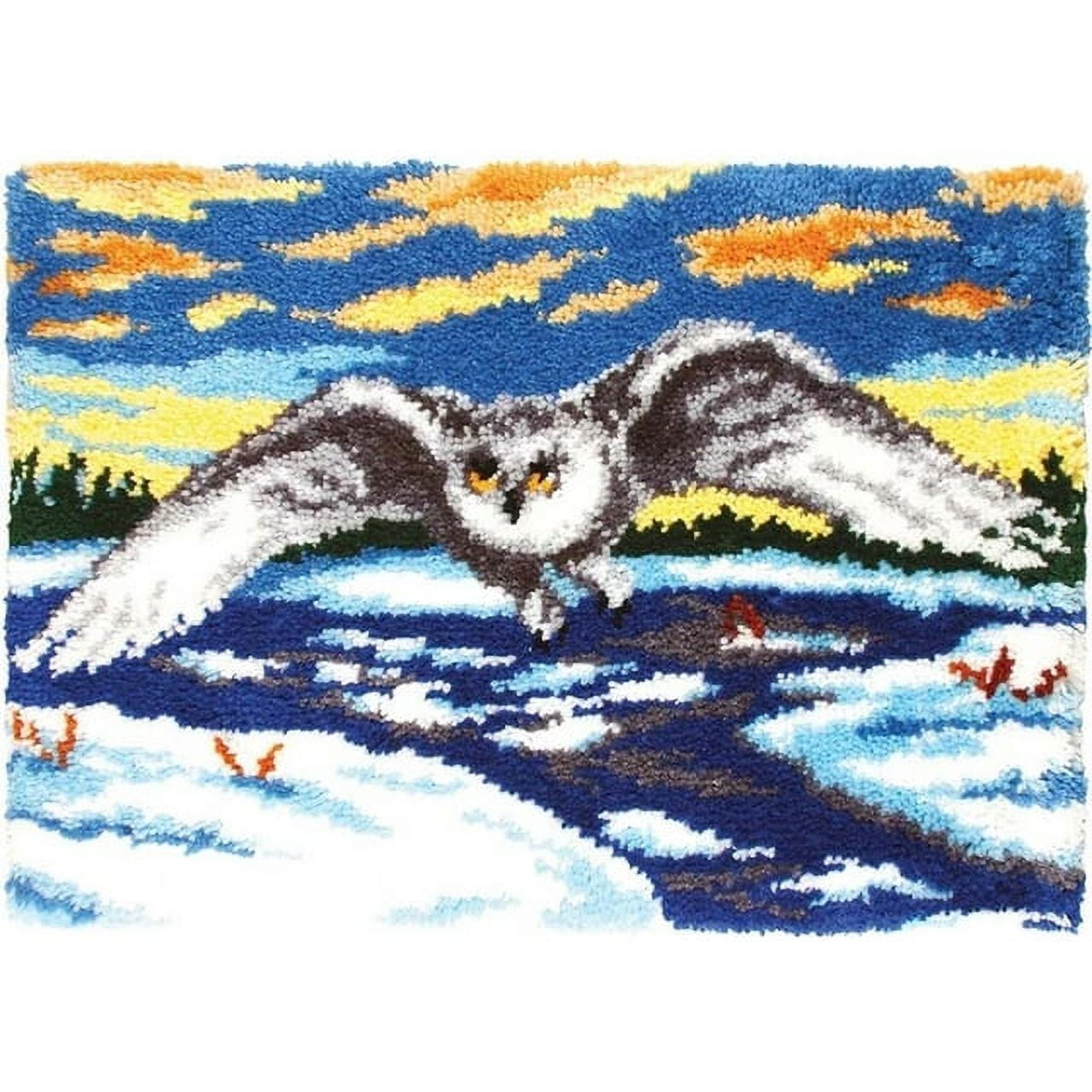 Rug Making Latch Hooking Kit，Snow Owl Rug Making Latch Hooking Kit ...