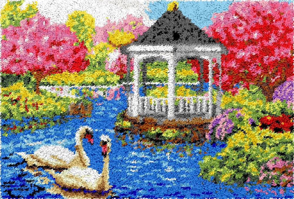 Rug Making Latch Hooking Kit | Swans and Gazebo - Walmart.com