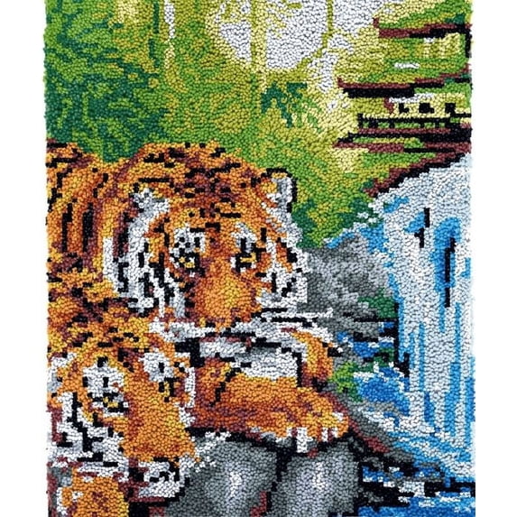 Rug Making Latch Hooking Kit | Tiger Waterfalls - Walmart.com