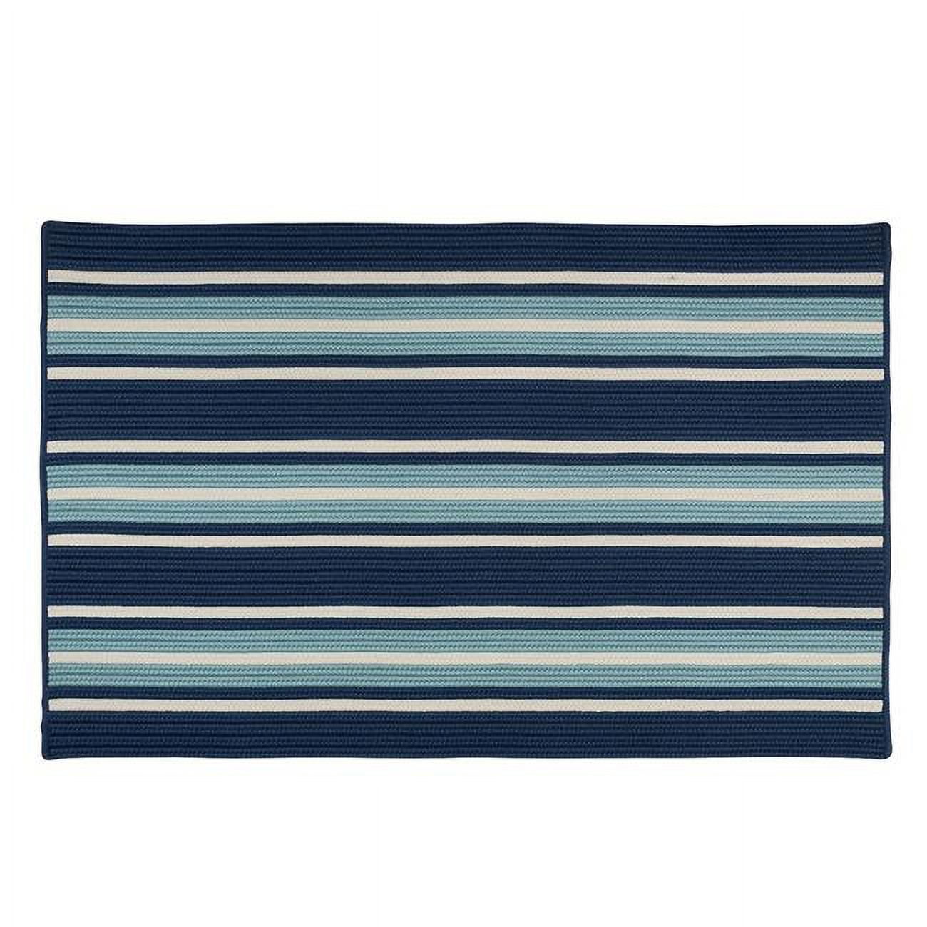 Rug Mesa Stripe Rectangle Area Braided Rug Shoreline Blue - 6 x 9 ft ...