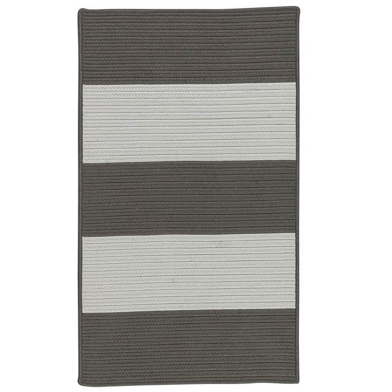 Rug Newport Textured Stripe Rectangle Area Braided Rug Grey - 8 x 10 ft ...