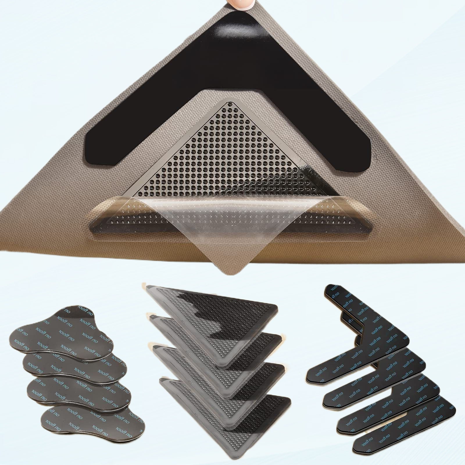 Rug Pads Rug Tape Grippers for Area Rugs 12 Pcs Non-Slip Corner ...