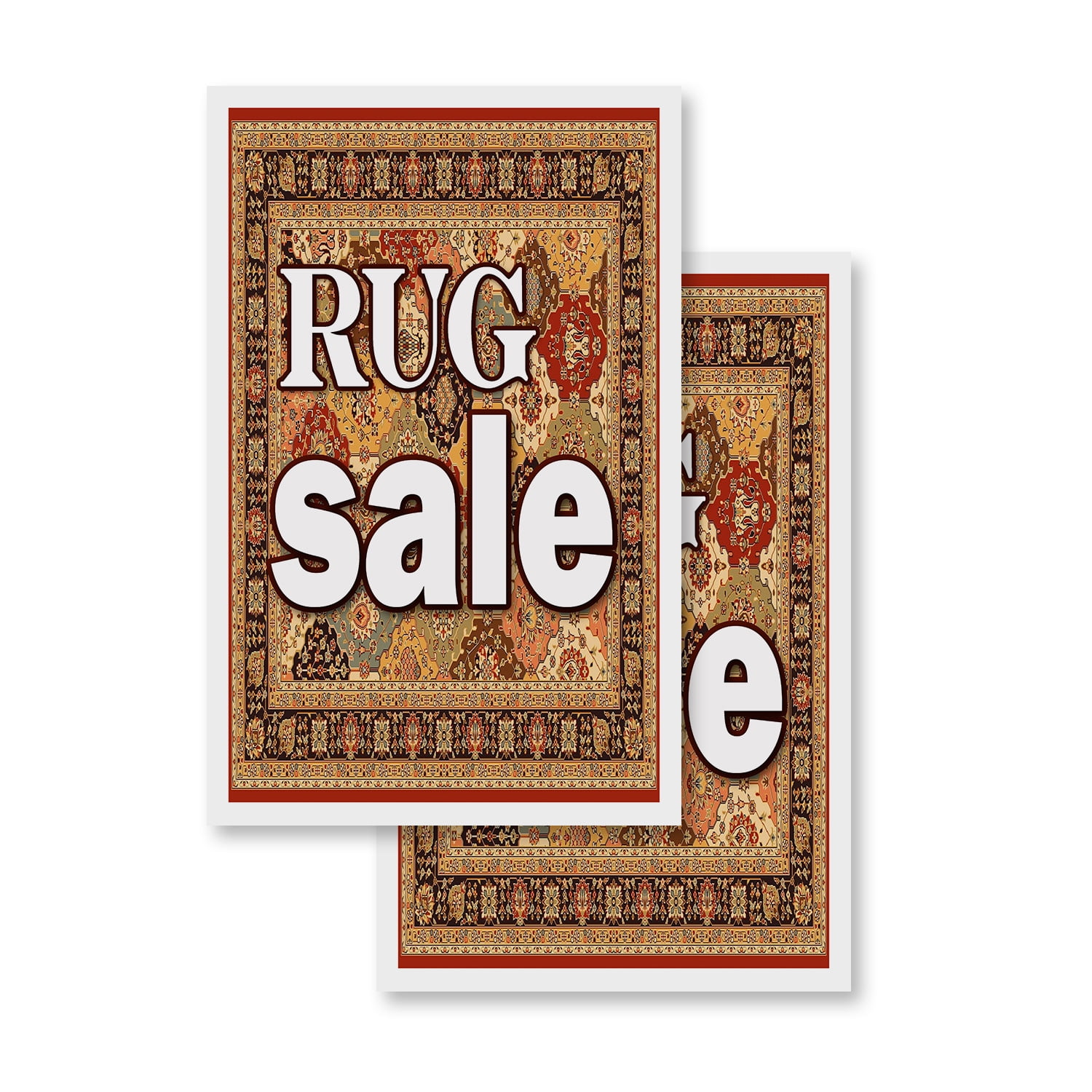 Rug Sale (2-PACK) 24" x 36" Vinyl Decals | Sign Insert Peel & Stick ...