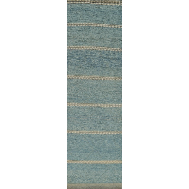 Rug Source Indoor Modern Collection, Navy Blue & Blues Stripe Runner ...