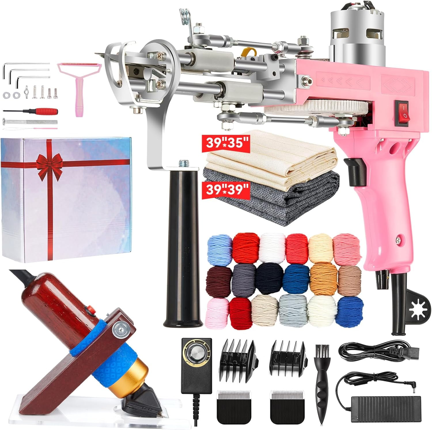 Rug Tufting Gun with Carpet Trimmer Kit - 2 in 1 Cut & Loop Pile Carpet ...