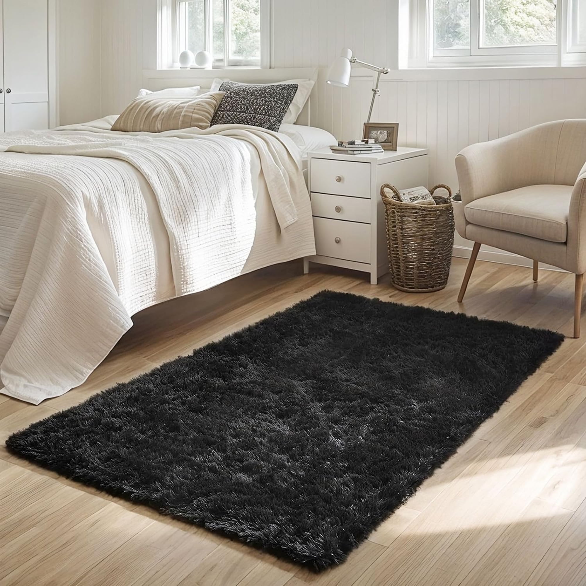 Rugs for Living Room, 3'x5' Soft Fluffy Area Rug for Bedroom, Plush ...