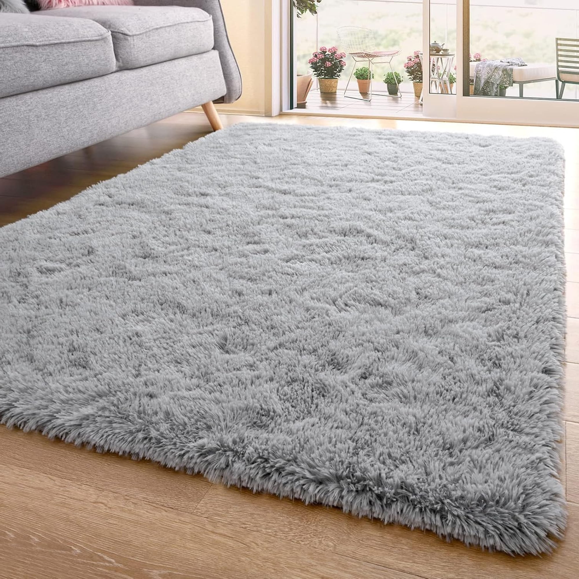 Non-Slip Fluffy Area Rug for Living Room and Bedroom, 3x5 Feet, Light ...