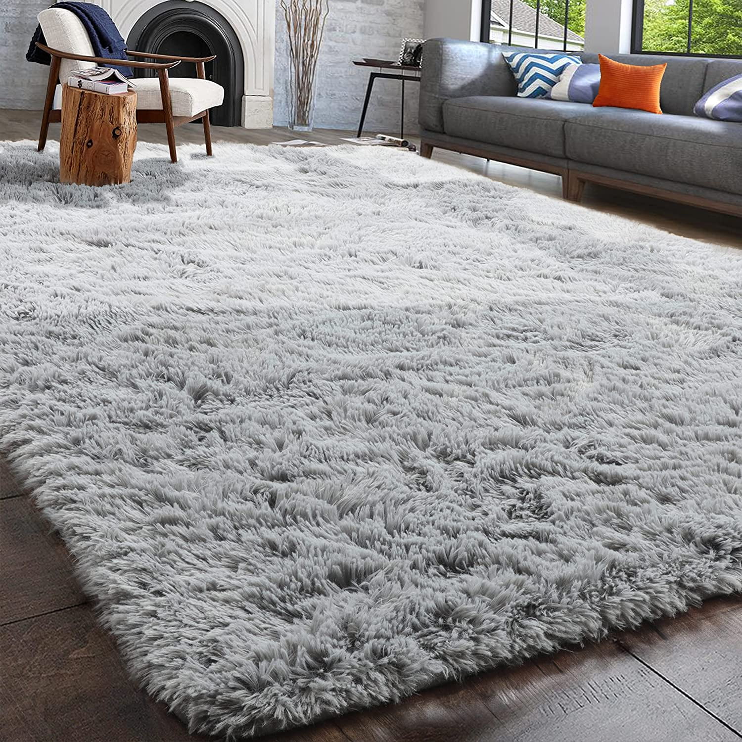 Non-Slip Fluffy Area Rug for Living Room and Bedroom, 3x5 Feet, Light ...