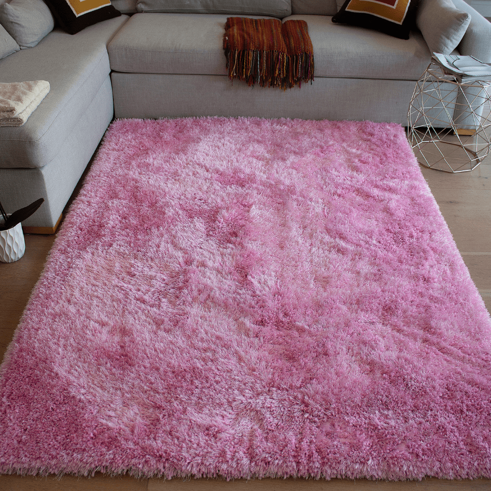 RugBerry 8x10 Feet Pink Shag Area Rug Modern Plush Shaggy Large Indoor ...