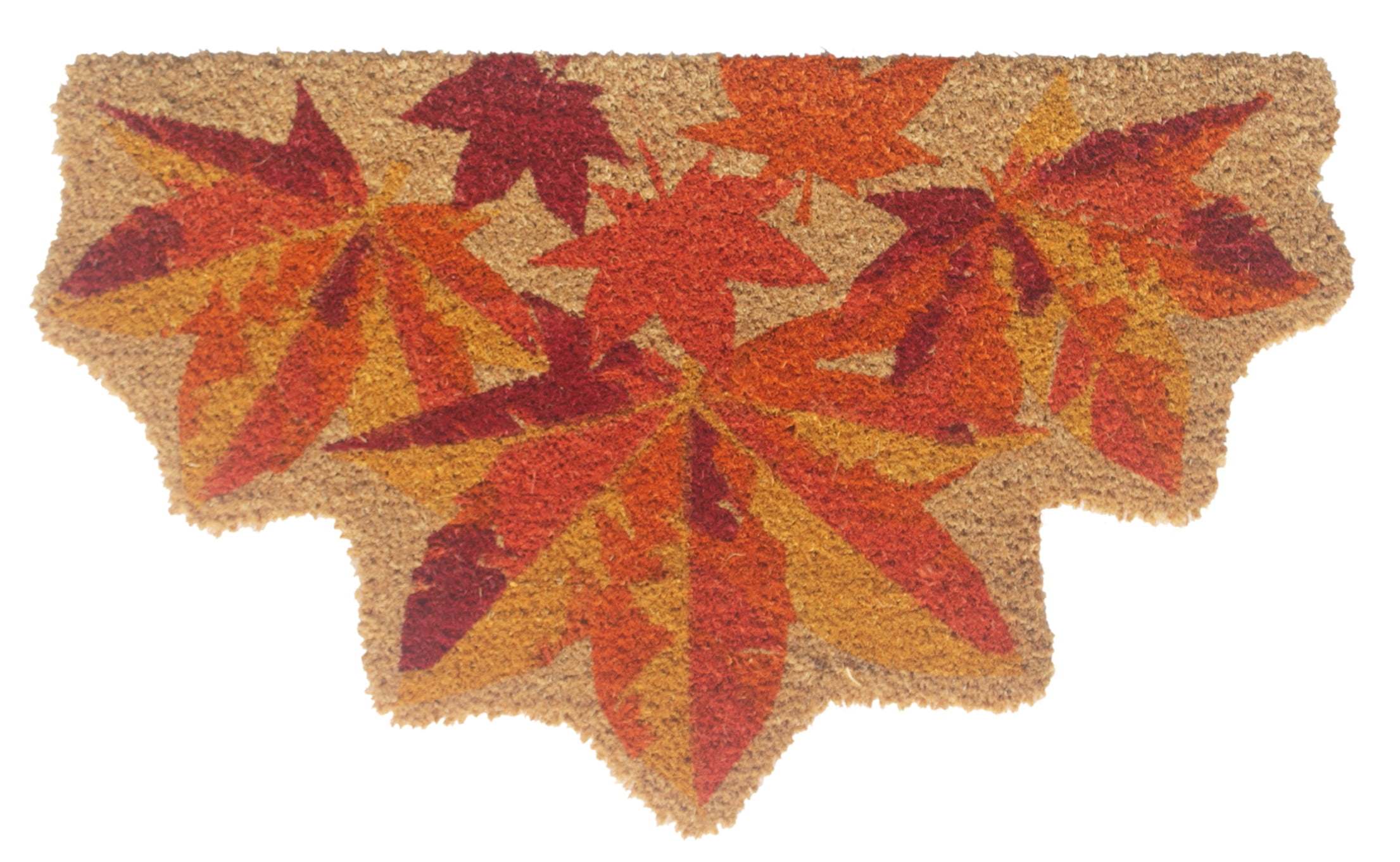 RugSmith Anti-Slip PVC Coir Machine Doormat Tufted Leaf, Red, 18"x30 ...