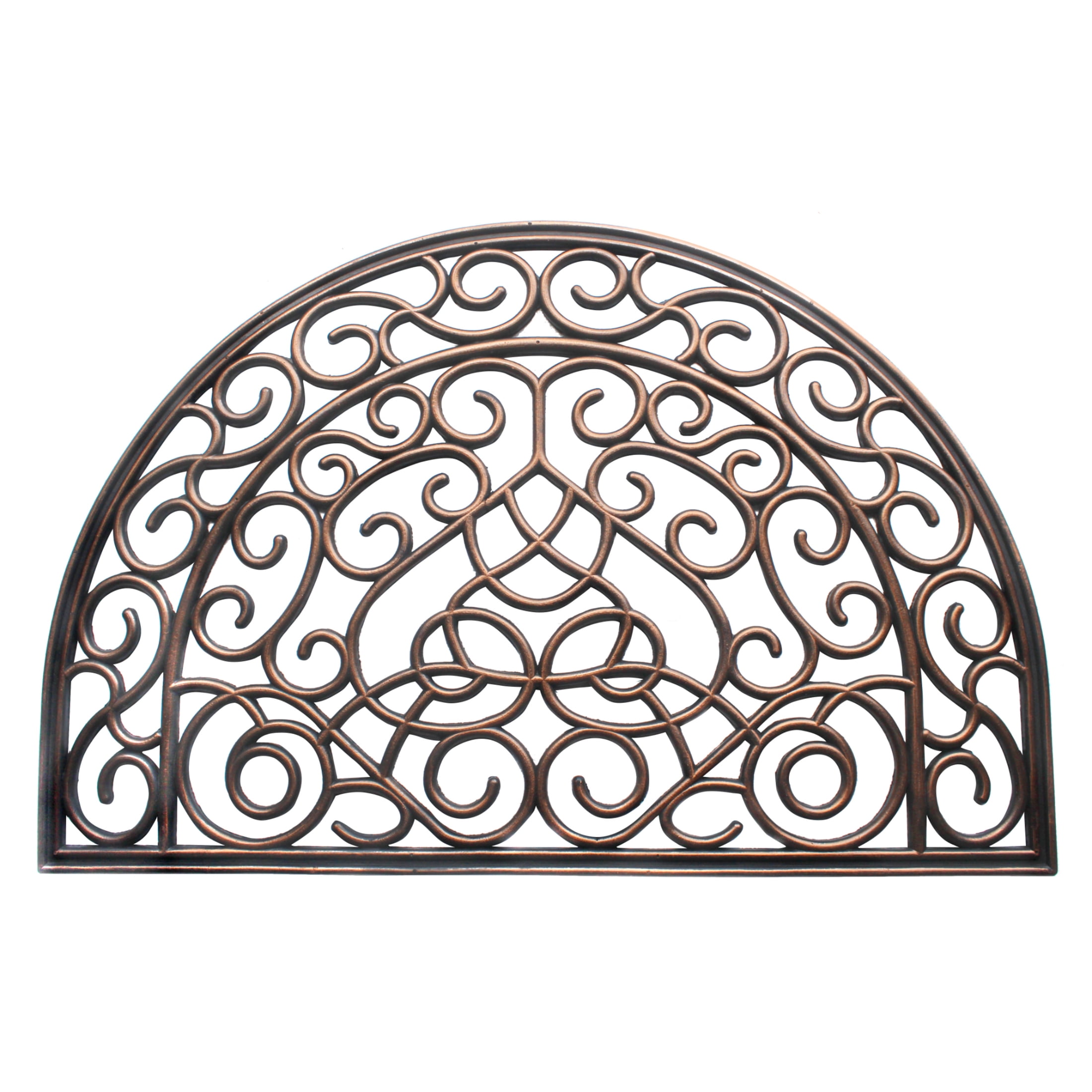 RugSmith Bronze Moulded Vines Half-round Rubber Doormat, 24"x36 ...
