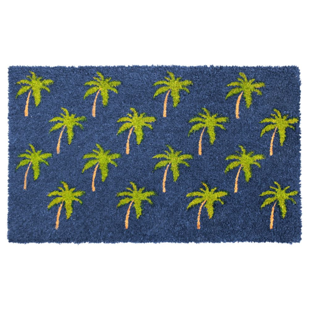 RugSmith Machine Tufted Palm Tree Graphic Indoor and Outdoor Coir ...