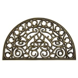 RugSmith Moulded Trellis Half-round Rubber Outdoor Doormat, 18" x 30 ...