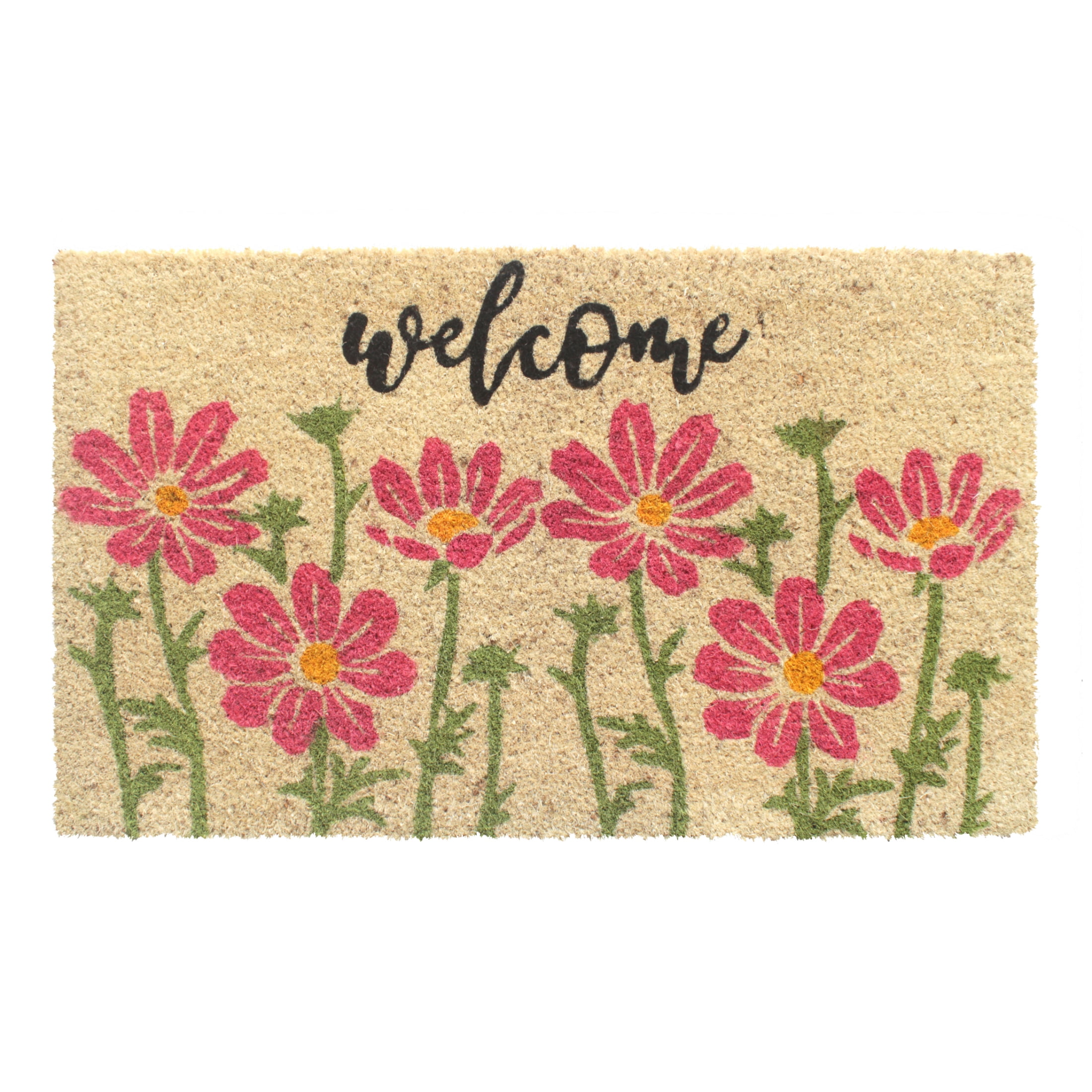 RugSmith Floral Doormat, Coir 18x30, Non-Skid, Easy Care - Walmart.com
