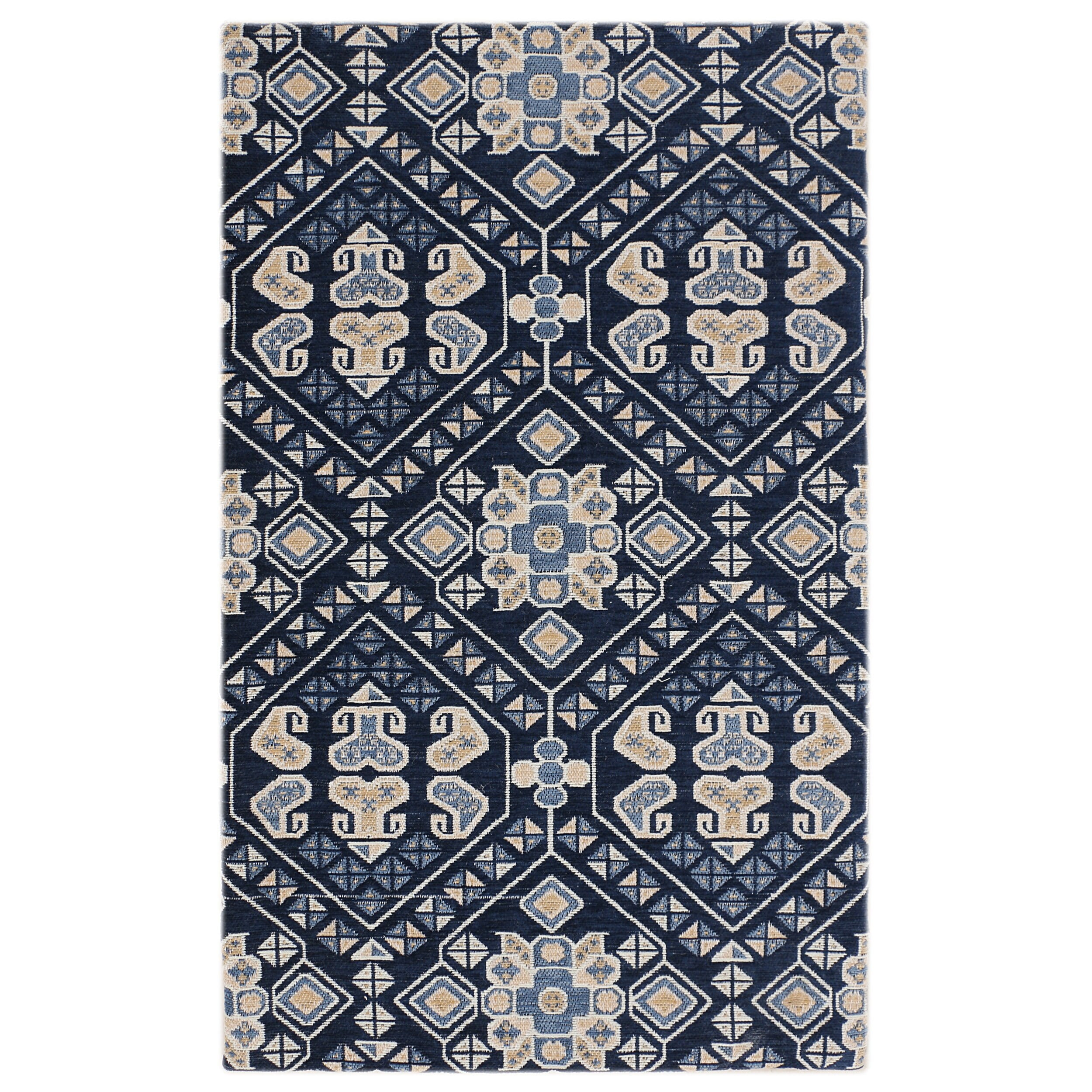 RugSmith Navy Geometric 20in. X 36in. Anti-Fatigue Kitchen Mat - 20"x36 ...