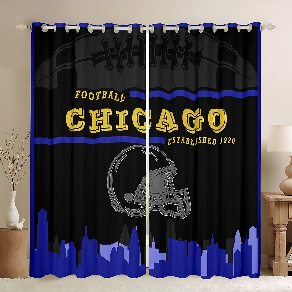 Rugby 30%-50% Blackout Curtains,Sports Curtains,American Rugby Fans ...