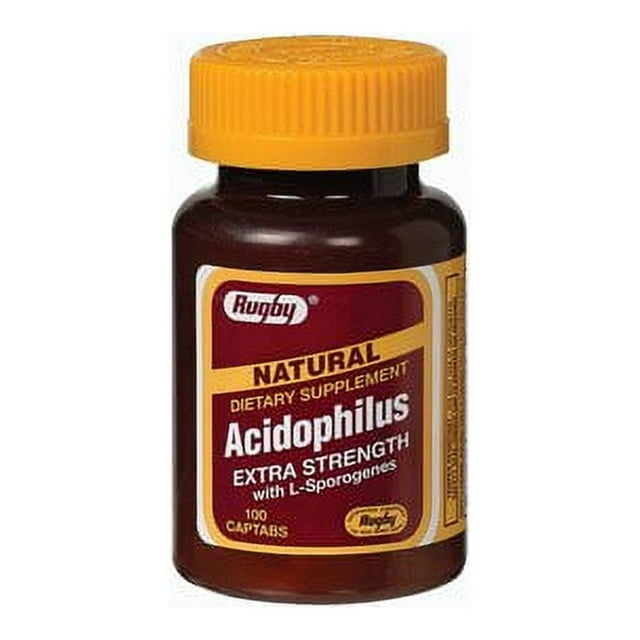 Rugby Acidophilus Probiotic Dietary Supplement 100 per Bottle Tablet ...