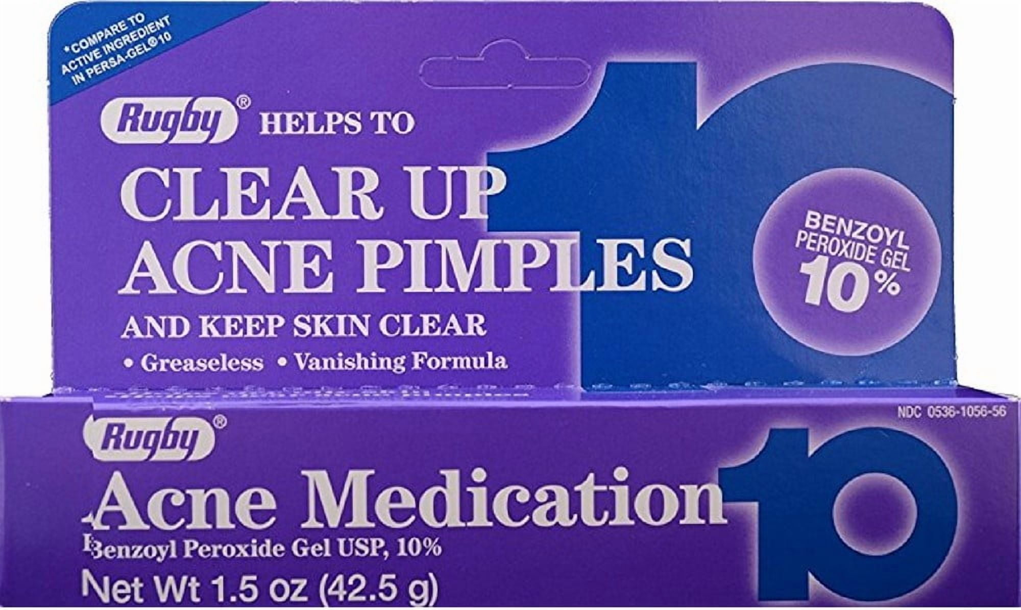 Rugby Acne Medication Benzoyl Peroxide Gel 10% 1.5 oz. (Pack of 3 ...