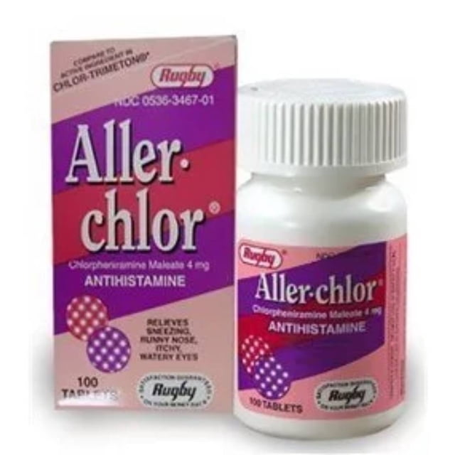 Rugby Aller-Chlor 4mg Antihistamine Tablets, Oral Allergic Reaction ...