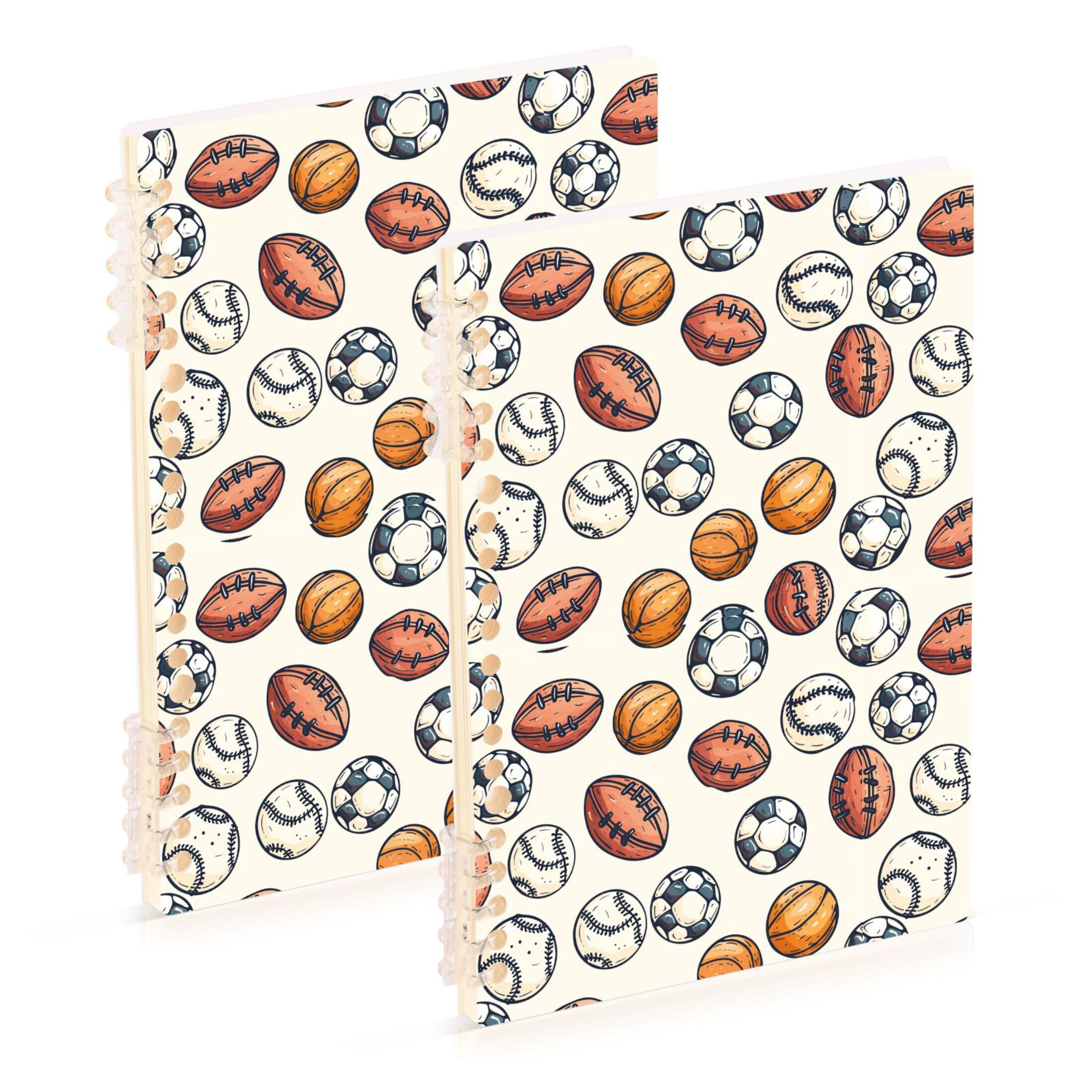 Rugby Baseball Soccer Basketball Notebooks 2 Pcs 1-subject Journal 60 ...