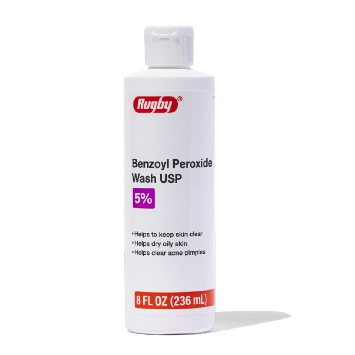 Rugby Benzoyl Peroxide Wash SSF20 USP 5% - Helps to Clear Acne Pimples ...